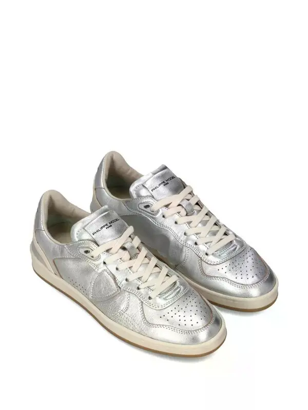 Philippe Model Perforated Low Trainers - Silver