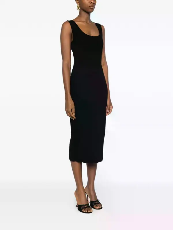 Emporio Armani Ribbed Sleeveless Midi Dress