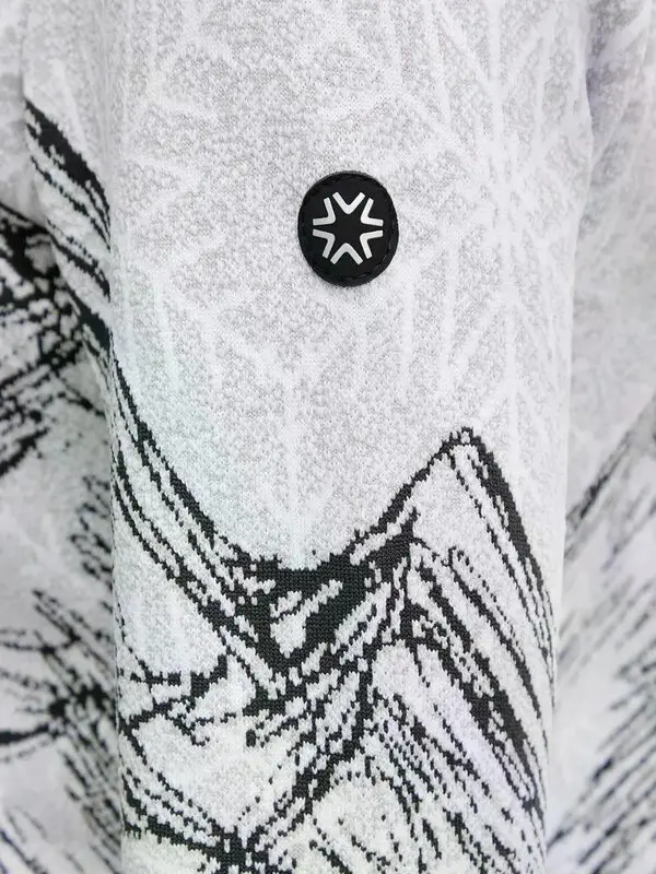 NEWLAND Mountain Print High Neck Half-zip Sweater - Grey