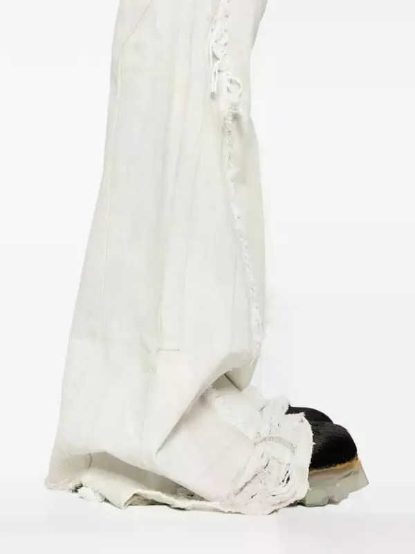 Rick Owens Fringed Distressed Button-fastening Jeans