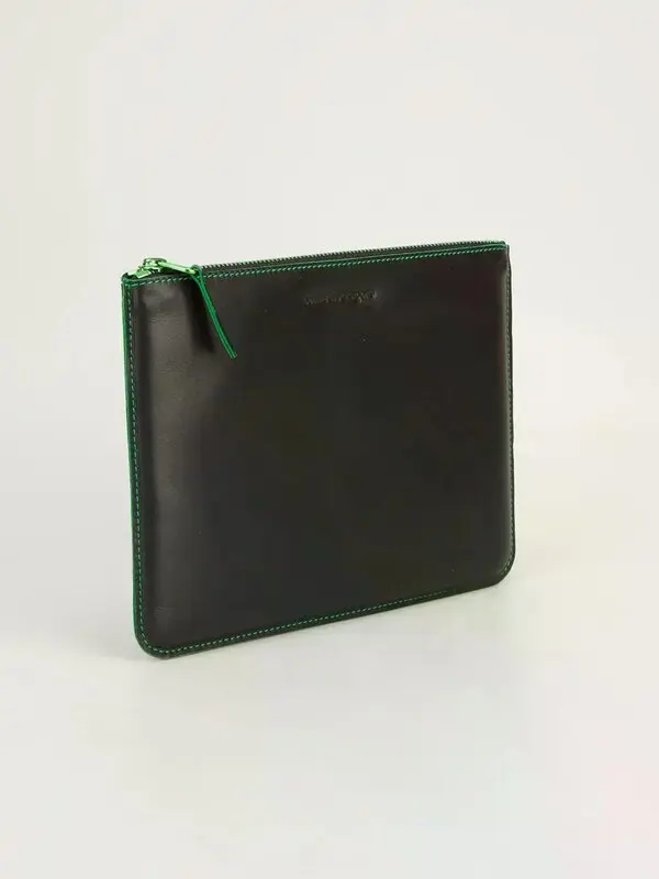 Comme Des Garçons Leather Marvellous Zip Purse - Black