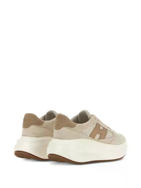 Hogan H696 Chunky Runner Leather Sneakers - Neutrals