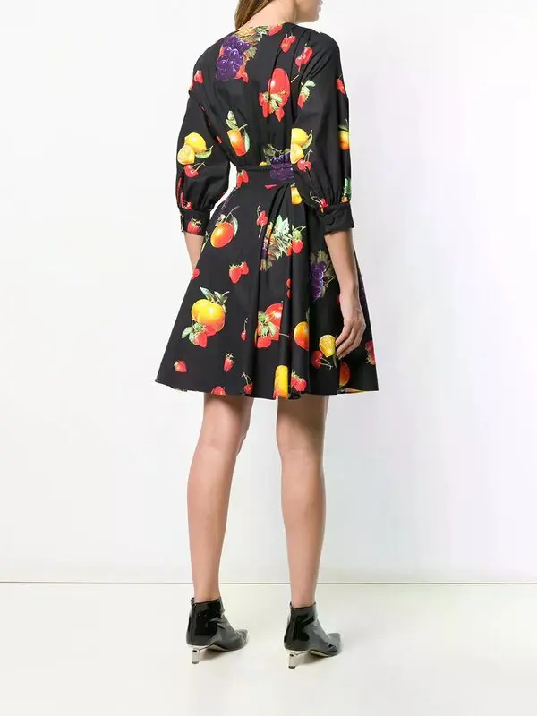 MSGM Fruit Print V-neck Dress