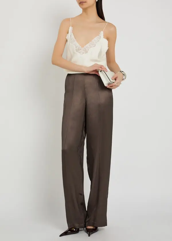 Emporio Armani Straight-leg Satin-twill Trousers