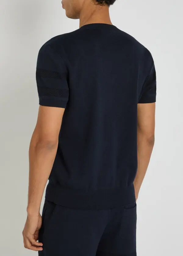 Givenchy Textured Knit Logo Cotton-blend T-shirt