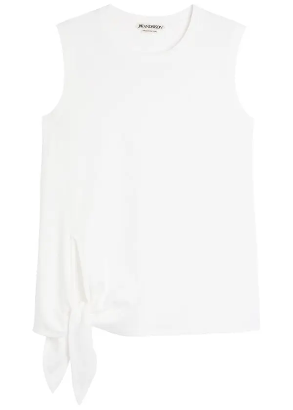 JW Anderson Knot Detail Cotton Tank Top - White