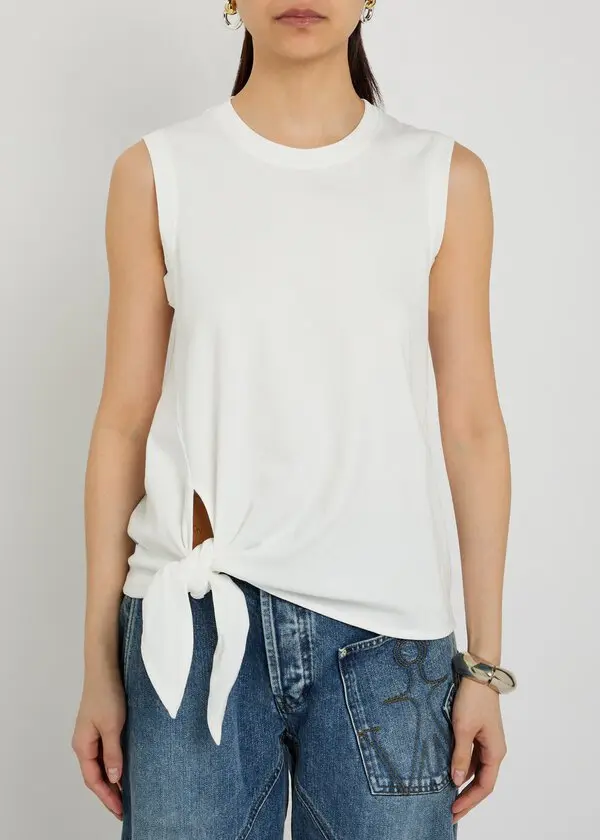 JW Anderson Knot Detail Cotton Tank Top - White