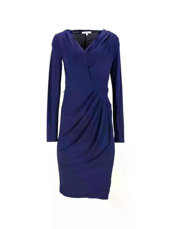 Max Mara Draped Long-sleeves Midi Dress - Blue