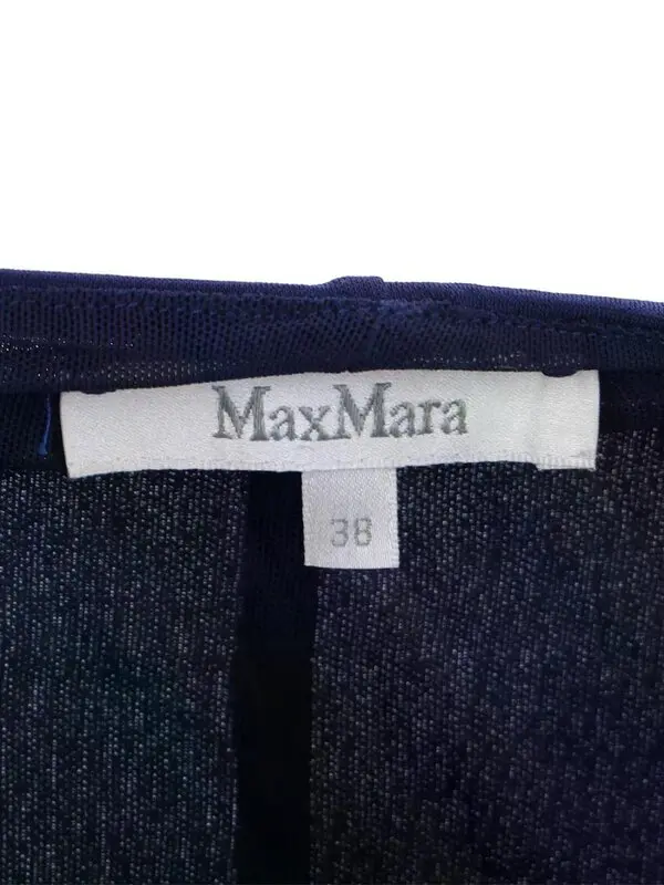 Max Mara Draped Midi Dress With V-neck And Long Sleeves