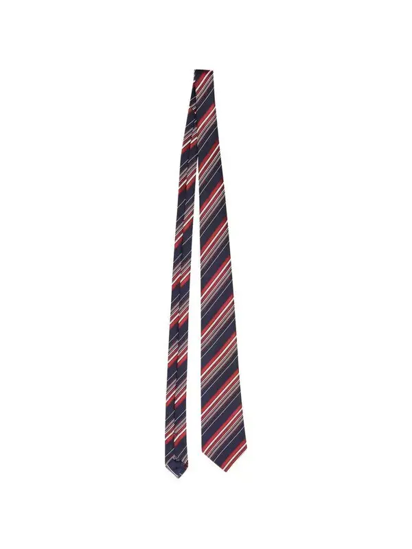 Ermenegildo Zegna Striped Silk Neck Tie - Blue