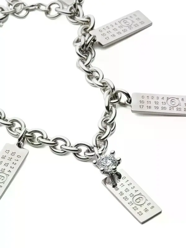 MAISON MARGIELA Tone Charm Bracelet With Crystal Embellishment - Silver