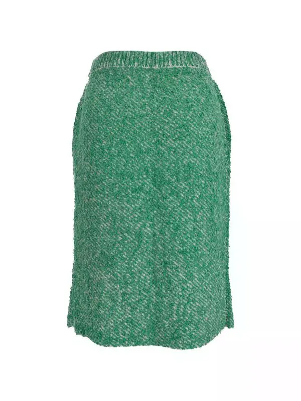 Stella McCartney Bouclé Tweed Midi Skirt With Front Slits