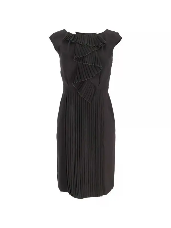 Max Mara Pleated Midi Dress - Brown
