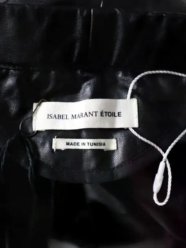 MARANT ETOILE Isabel Faux Leather Slim Fit Trousers