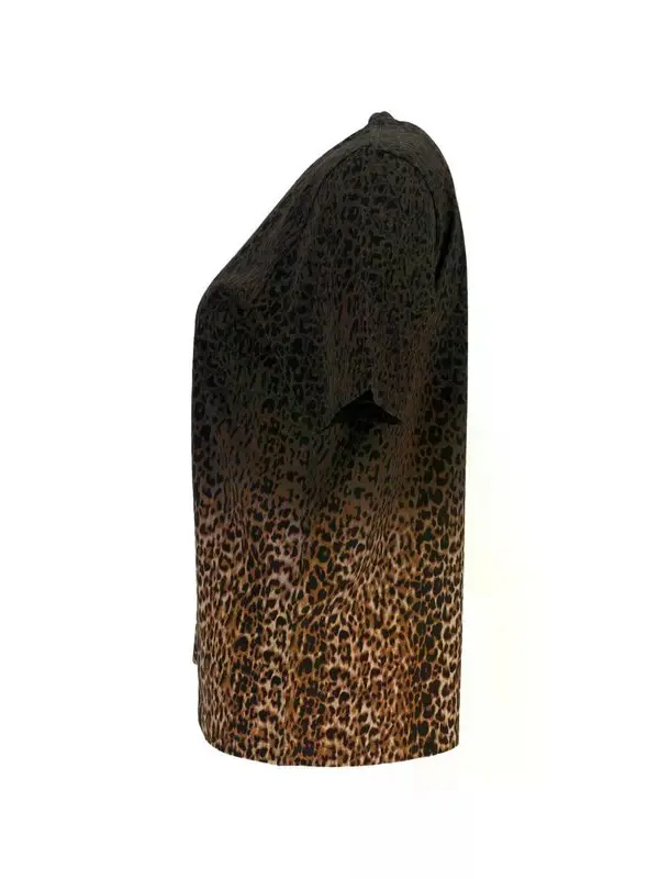 Saint Laurent Ombré Leopard-print Cotton T-shirt
