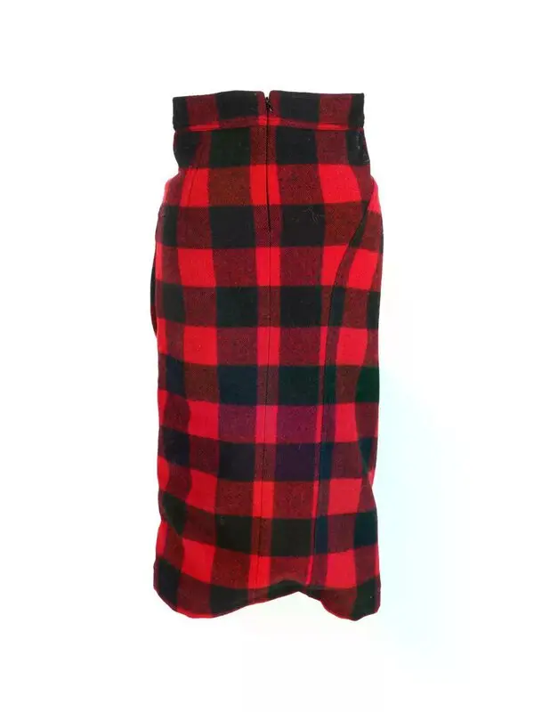 Marni Check-print Wool Midi Skirt - Red