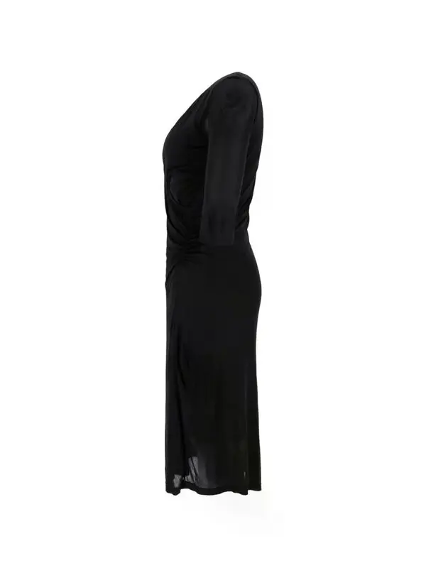 Etro Wrap-effect Ruched Midi Dress - Black