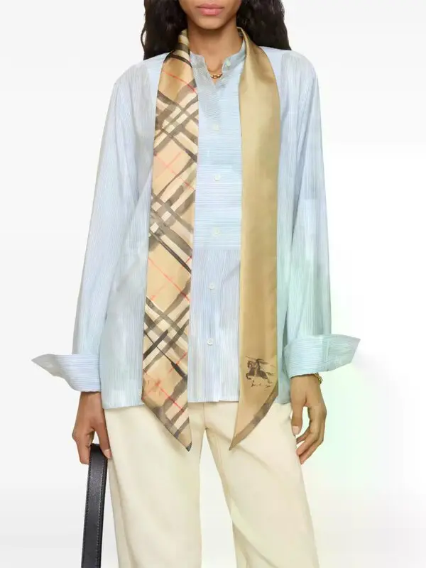 Burberry Skinny Watercolour Check Silk Scarf