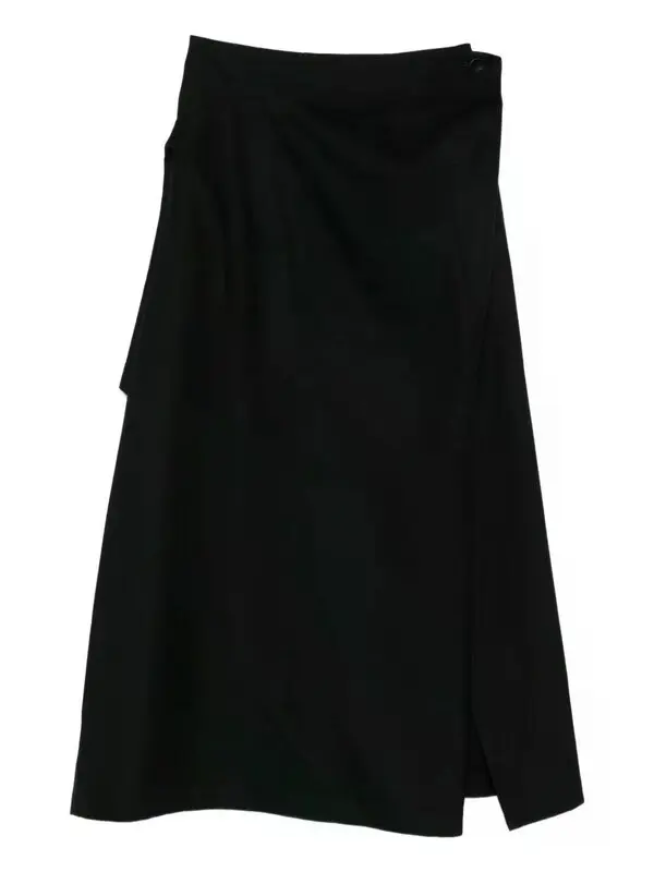 Issey Miyake High-waisted Asymmetric Skirt - Black