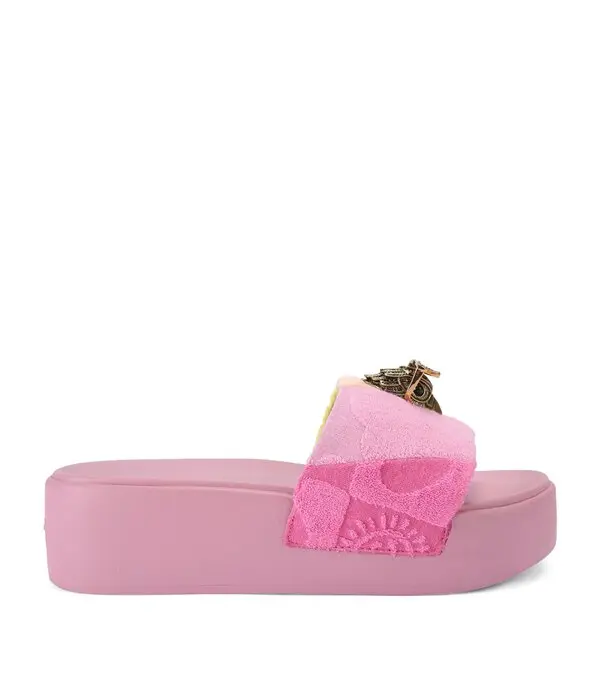 Kurt Geiger Meena Eagle Platform Slides - Pink