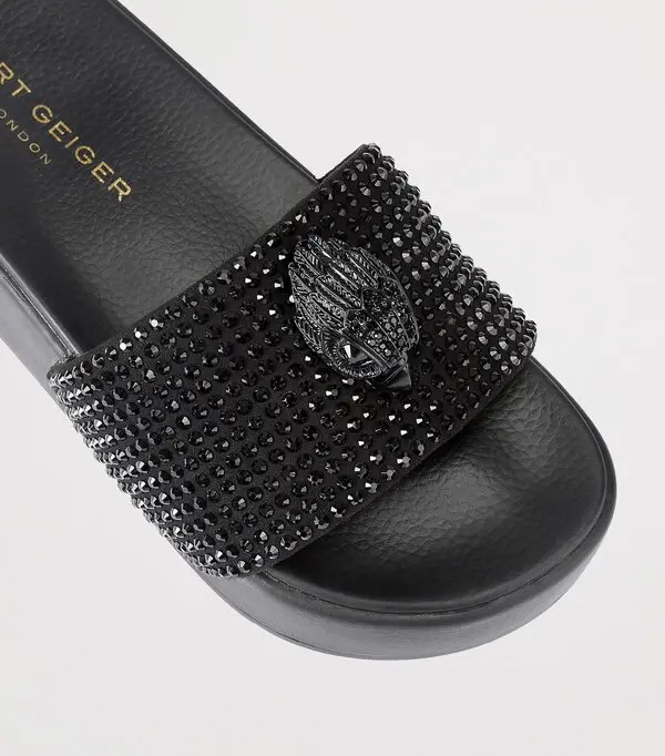 Kurt Geiger Meena Eagle Embellished Platform Slides