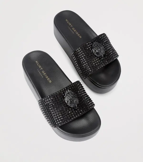 Kurt Geiger Meena Eagle Embellished Platform Slides