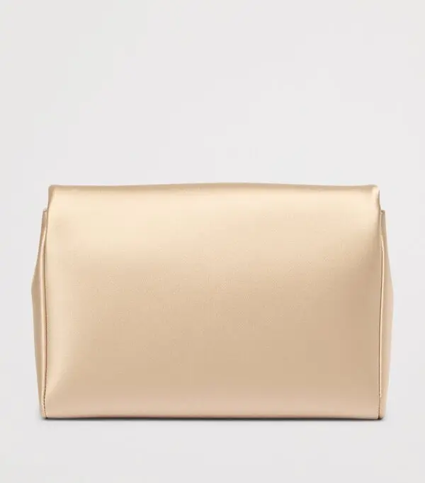 Max Mara Satin Envelope Clutch Bag - Beige