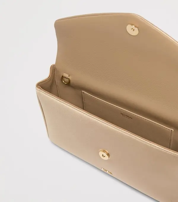 Max Mara Satin Envelope Clutch Bag - Beige