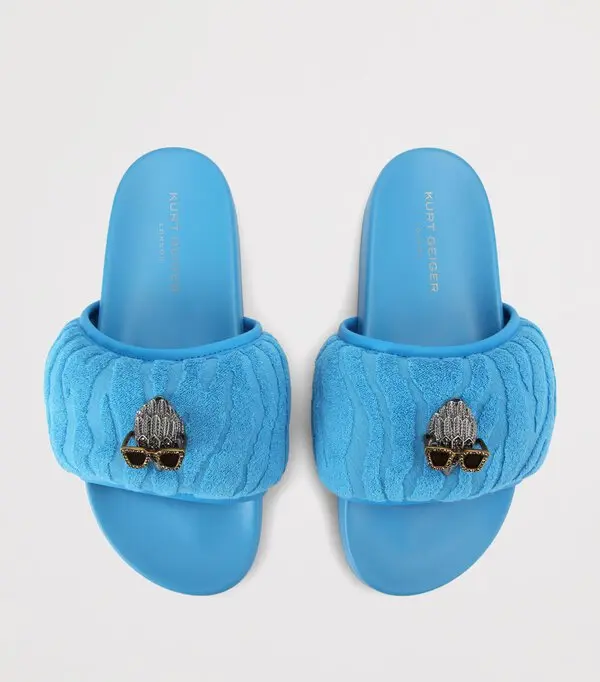 Kurt Geiger Terry Eagle Puff Slides - Blue