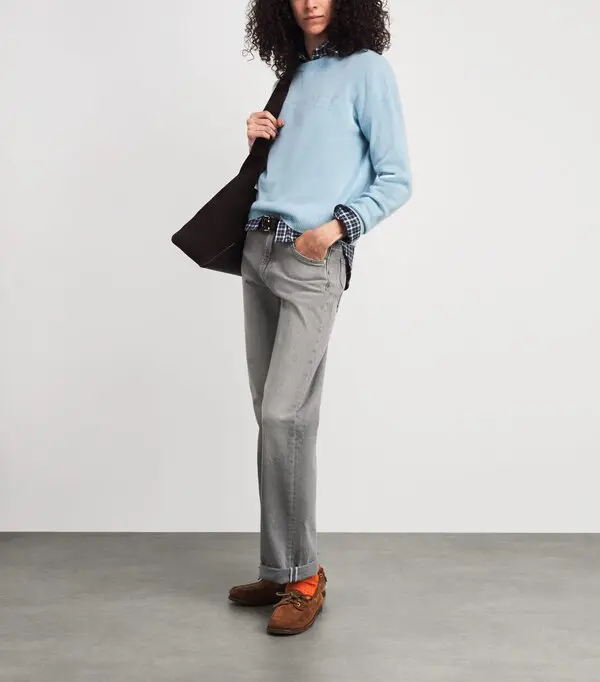 MOTHER Cashmere Logo Crew Neck Sweater