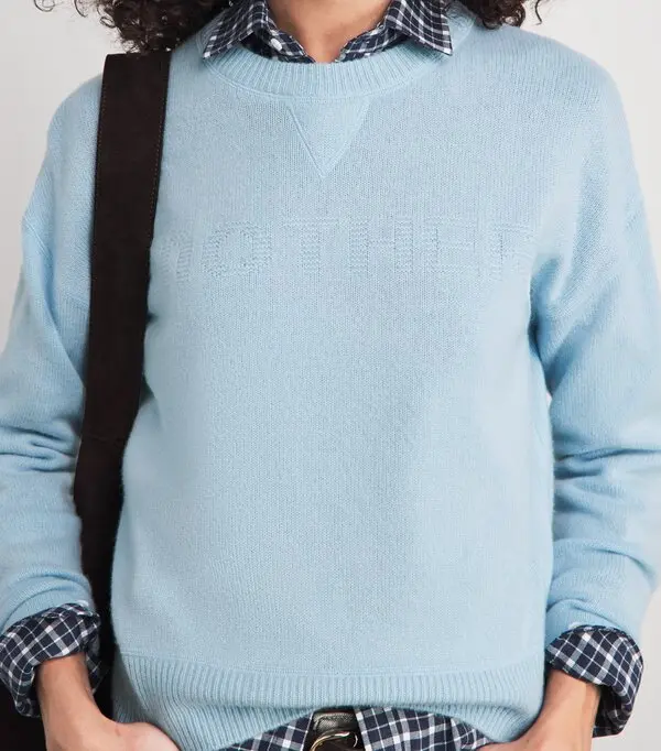 MOTHER Cashmere Logo Crew Neck Sweater
