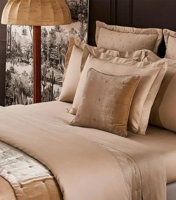 YVES DELORME Triomphe Super King Fitted Sheet - Beige