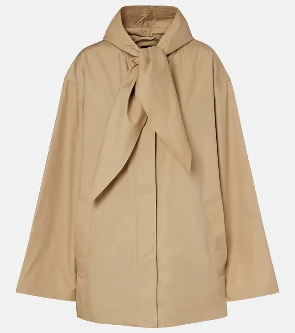 TOTEME Scarf-detail Cotton Jacket - Beige