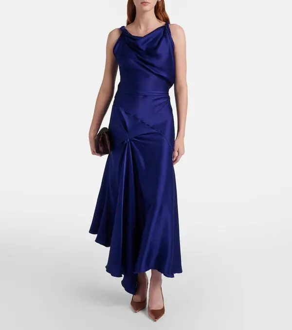 Victoria Beckham Draped Asymmetric Midi Dress