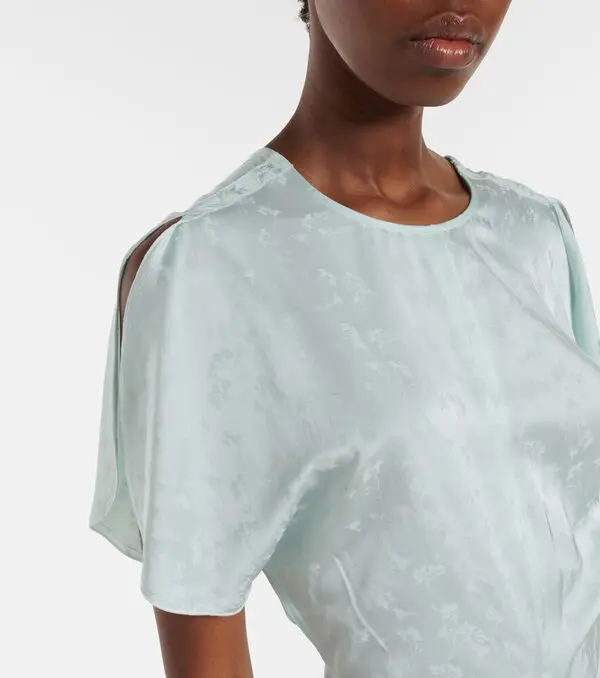 Victoria Beckham Gathered Jacquard Midi Dress