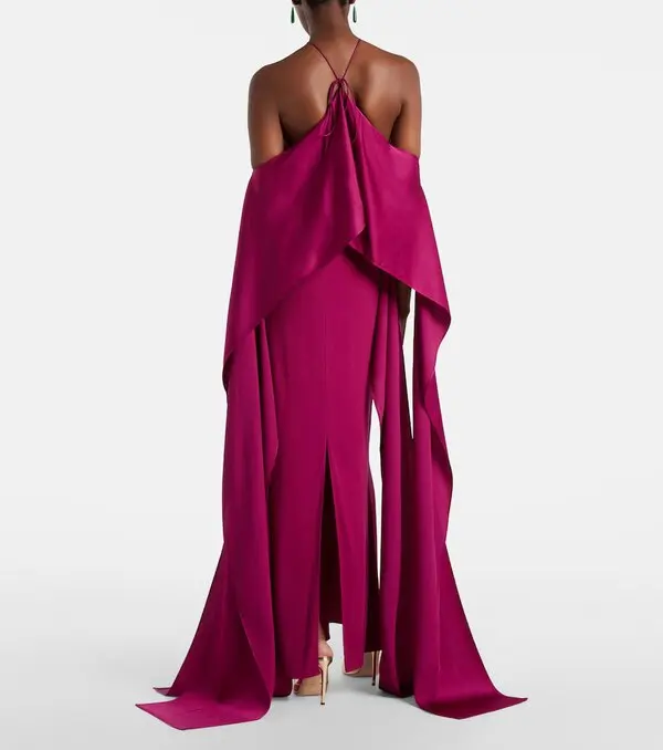 TALLER MARMO Draped Crepe Cady Gown