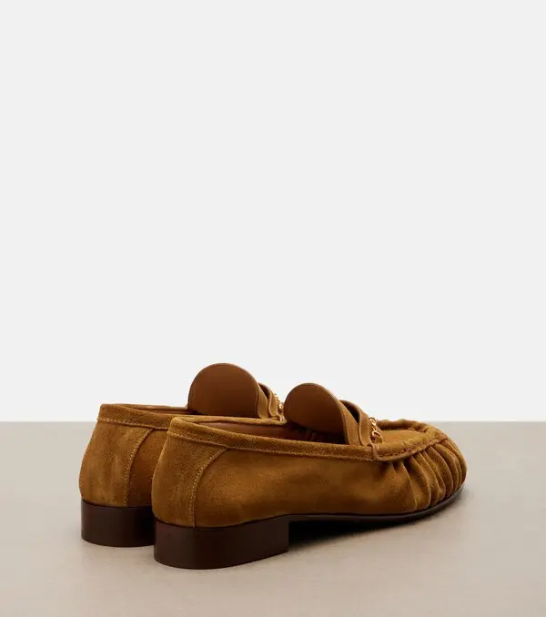 Valentino Garavani Vlogo Suede Loafers Havana