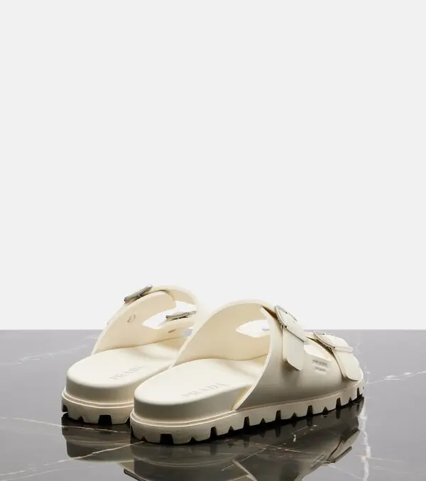 Prada Logo Sandals - White