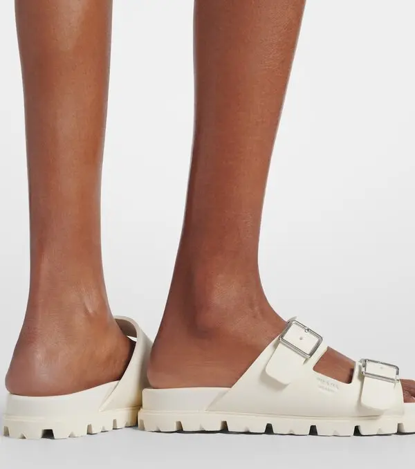 Prada Logo Sandals - White