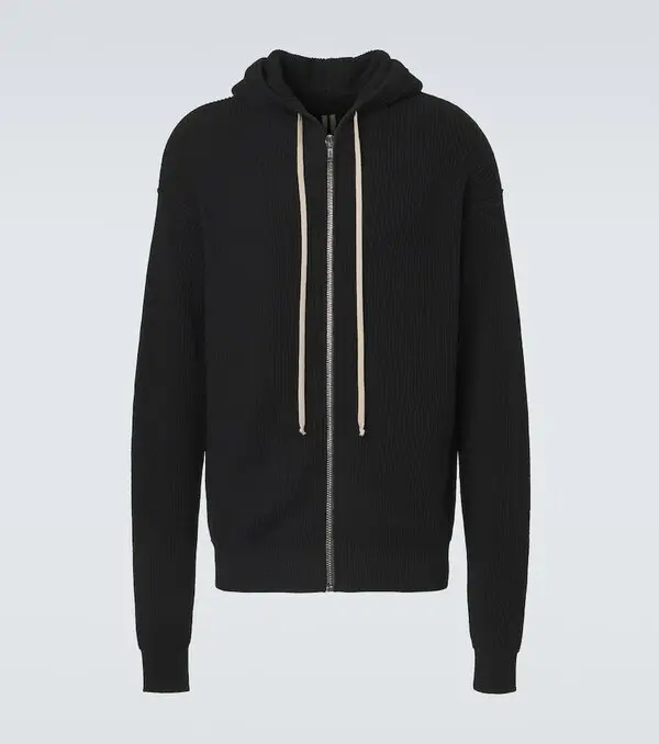 Rick Owens Ribbed-knit Virgin Wool Hoodie