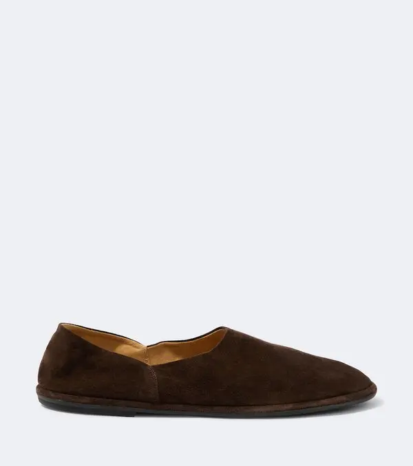 THE ROW Canal Suede Slip-on Shoes - Brown