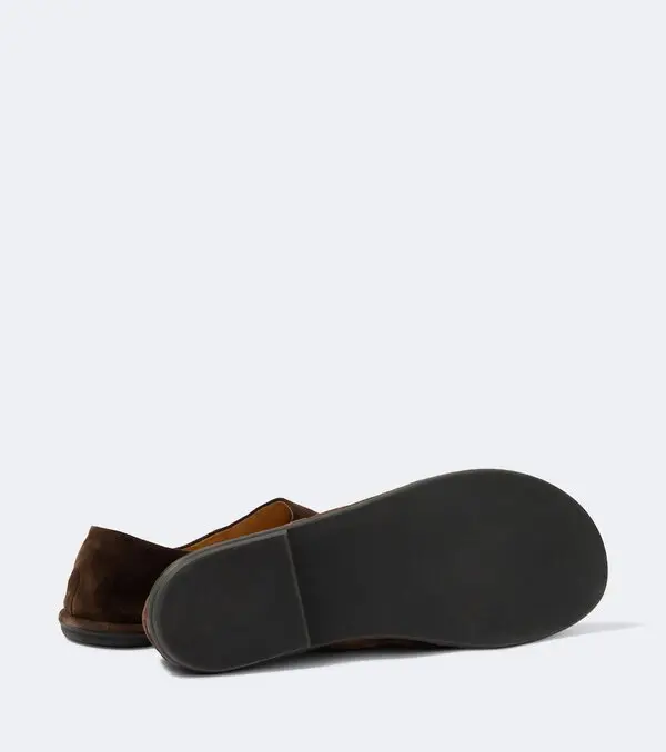 THE ROW Canal Suede Slip-on Shoes - Brown