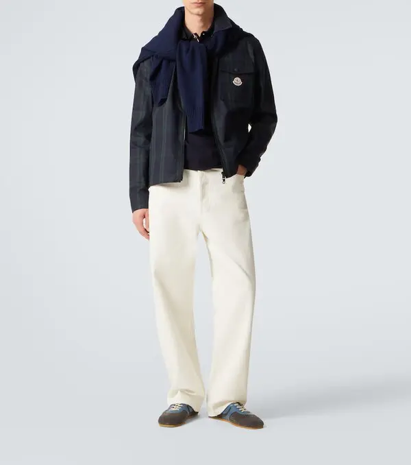 Moncler Cotton Pique Polo Shirt - Blue