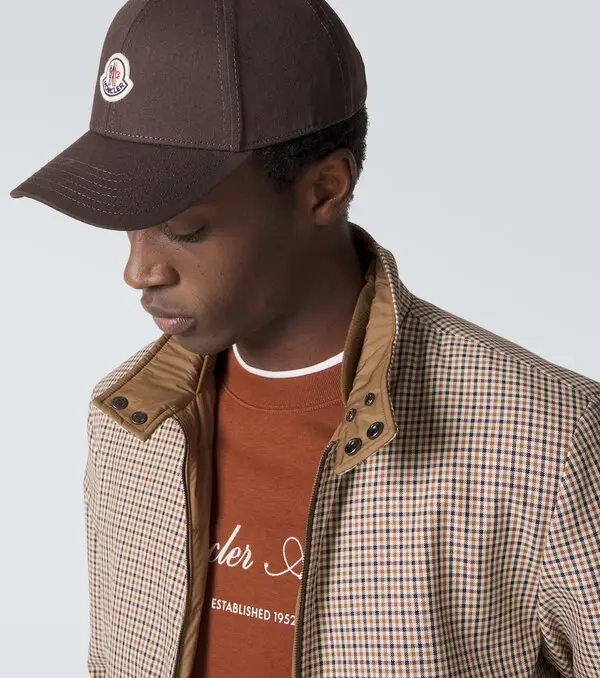 Moncler Logo Cotton Gabardine Baseball Cap