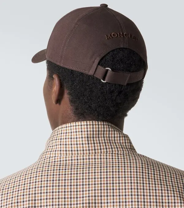 Moncler Logo Cotton Gabardine Baseball Cap