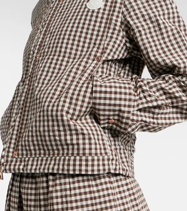 Moncler Checked Cotton-blend Jacket - Brown