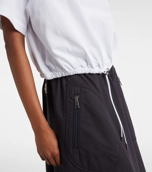Moncler Cotton Piqué Polo Shirt With Drawstring Waist