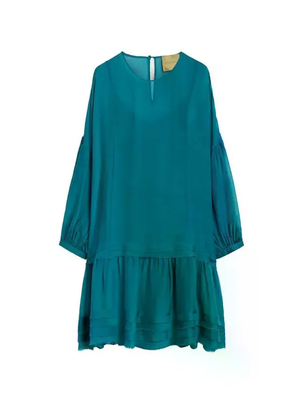 Momoni Agave Mini Dress With Long Sleeves - Green