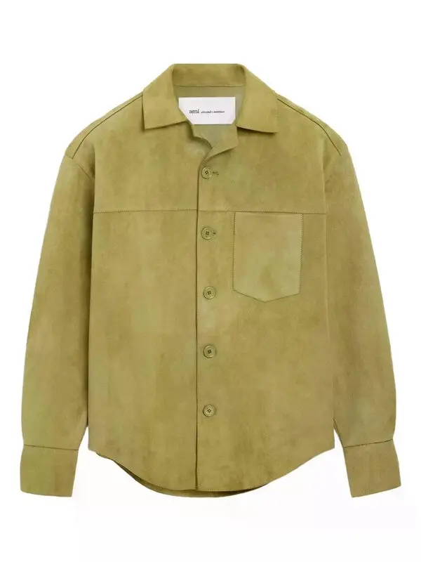 AMI Paris Buttoned Chest-pocket Overshirt - Green