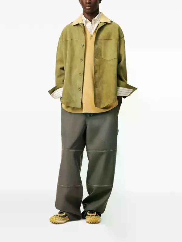 AMI Paris Buttoned Chest-pocket Overshirt - Green